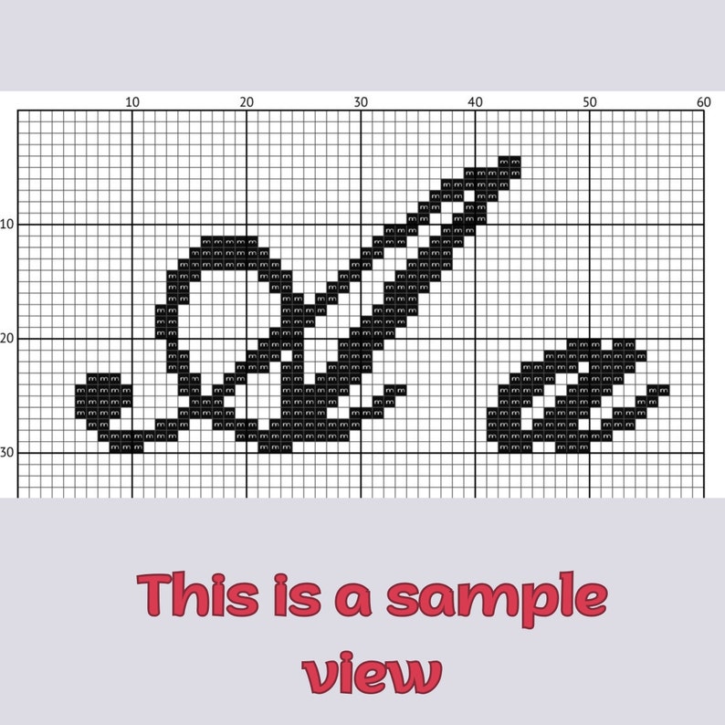 Cursive Alphabet Cross Stitch Pattern Modern Calligraphy Font Cursive ...