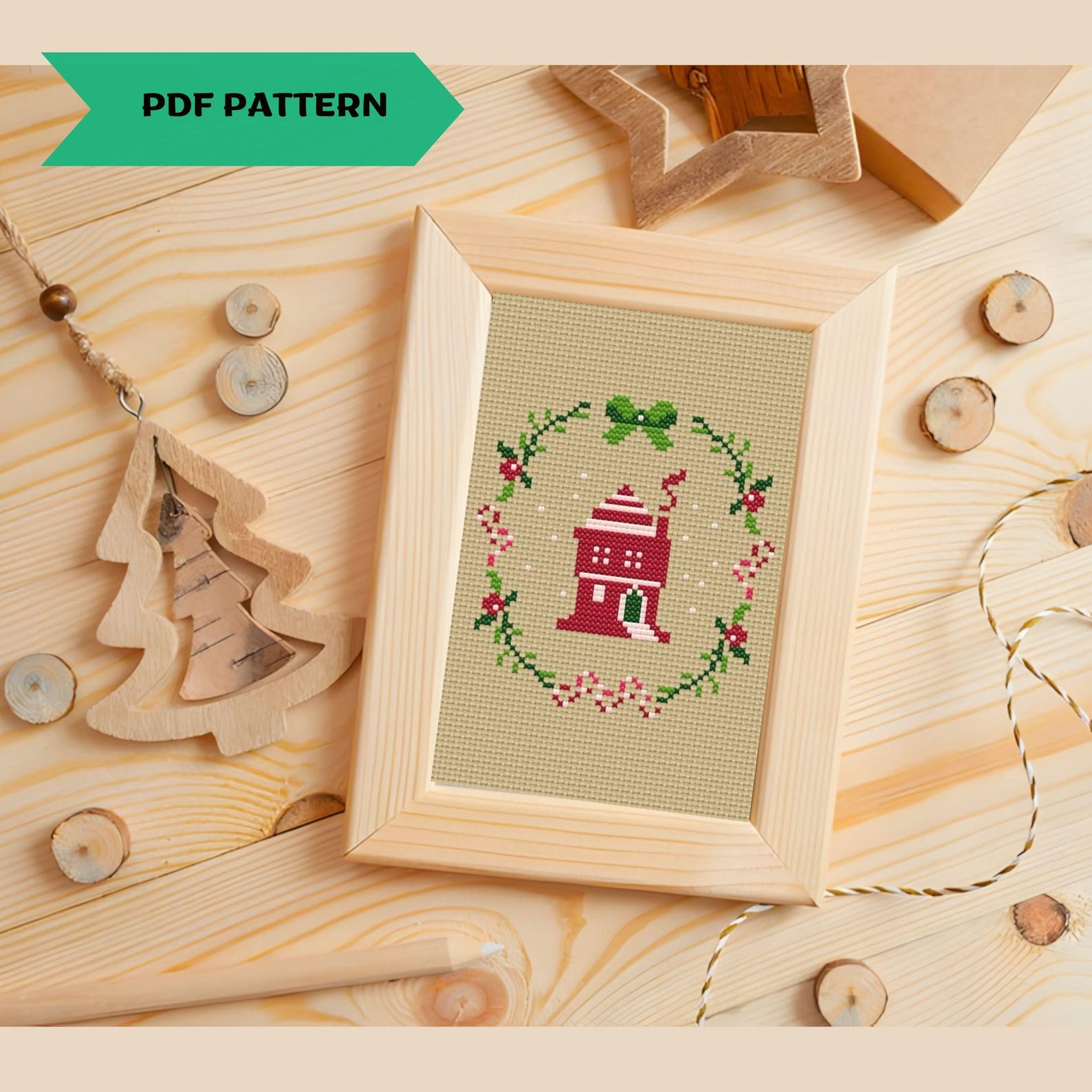 Mini Christmas Cross Stitch Patterns | Set of 8 | Bundle Holiday ...