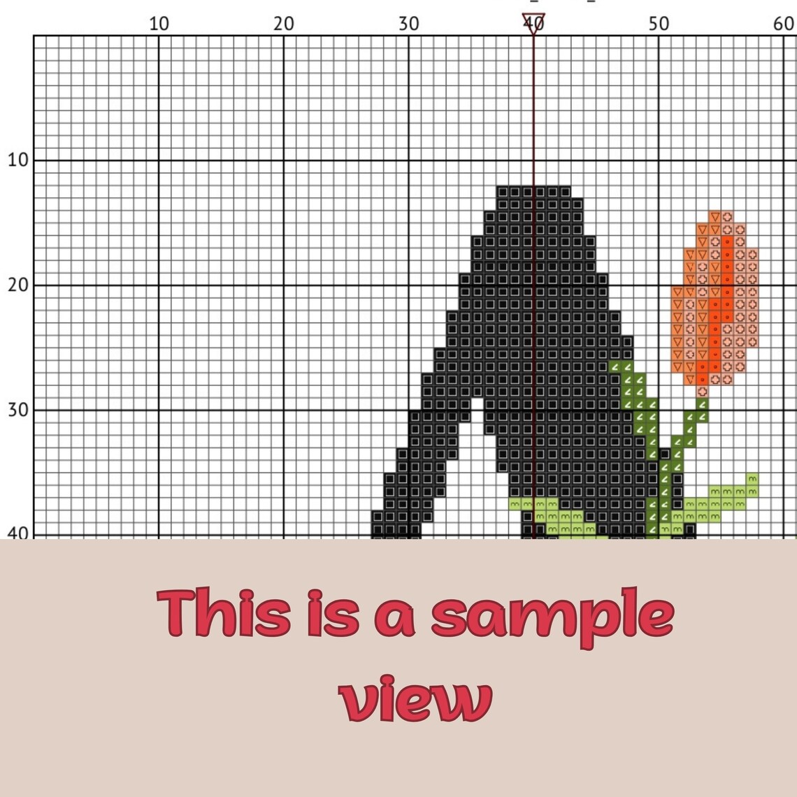 Floral Letter A Cross Stitch Pattern Modern Flower Monogram Embroidery ...