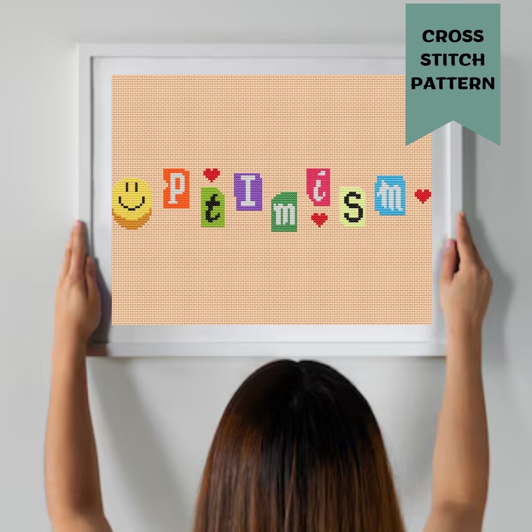Cute Optimistic Yellow Smiley Cross Stitch Pattern Smiling Face Happy ...