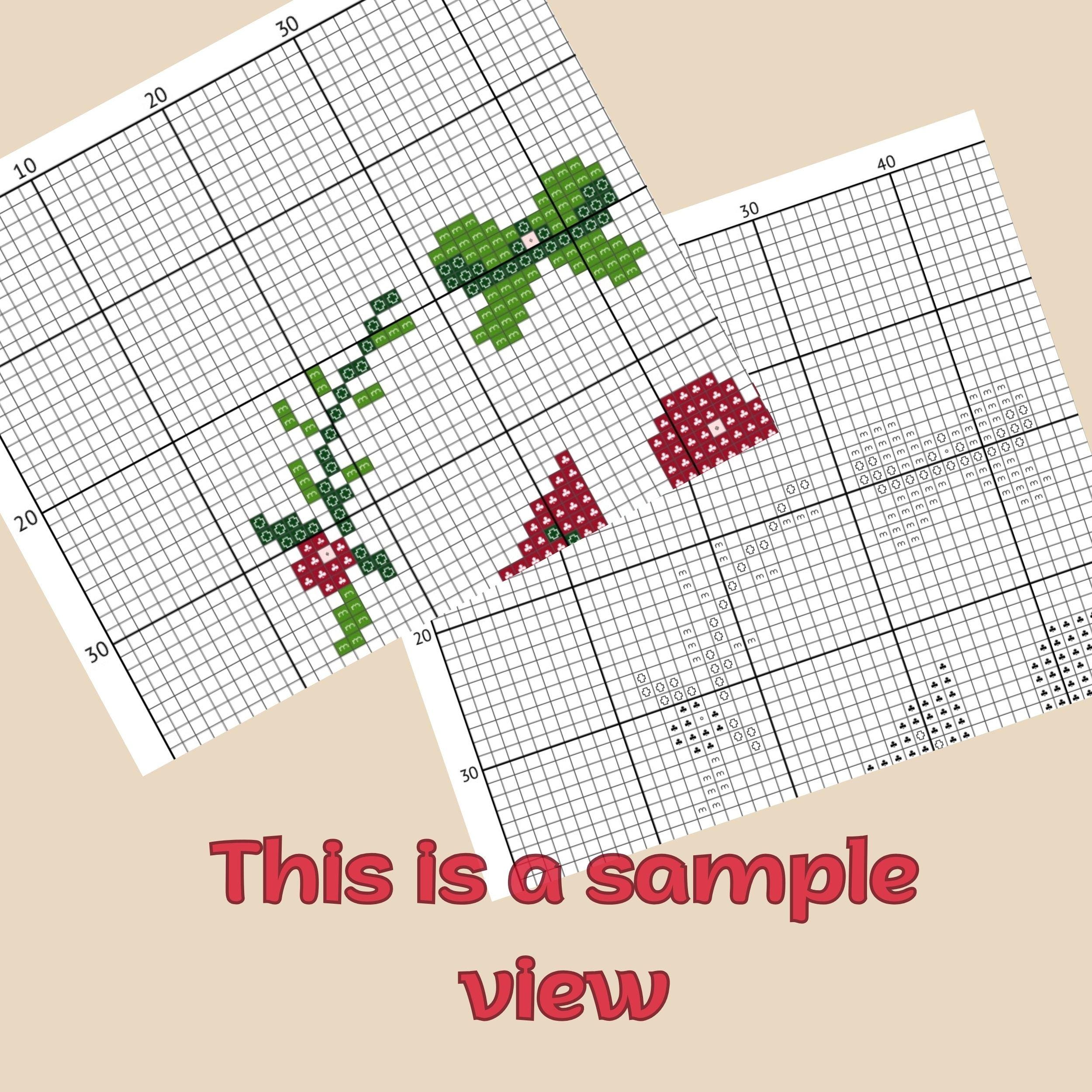 Set of 8 Mini Cross Stitch Patterns Small Christmas Cross Stitch ...