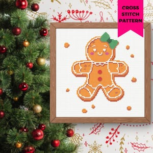 Christmas Gingerbread Man Cross Stitch Pattern Counted Cross Stitch ...
