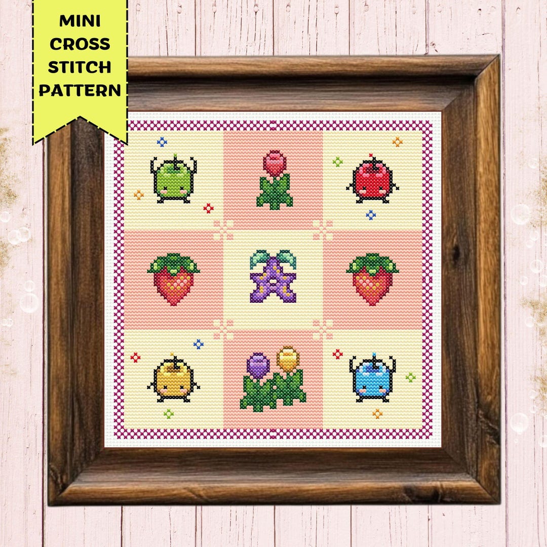 Stardew Valley Cross Stitch Pattern Geomertic Summer Junimo Sampler ...