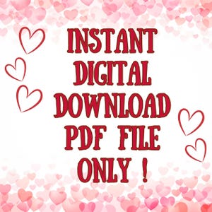 Pink Heart Cross Stitch Pattern Set of 6 Minis Valentine's Day ...