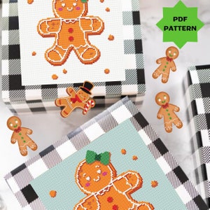 Christmas Gingerbread Man Cross Stitch Pattern Counted Cross Stitch ...