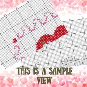 Pink Heart Cross Stitch Pattern Set of 6 Minis Valentine's Day ...