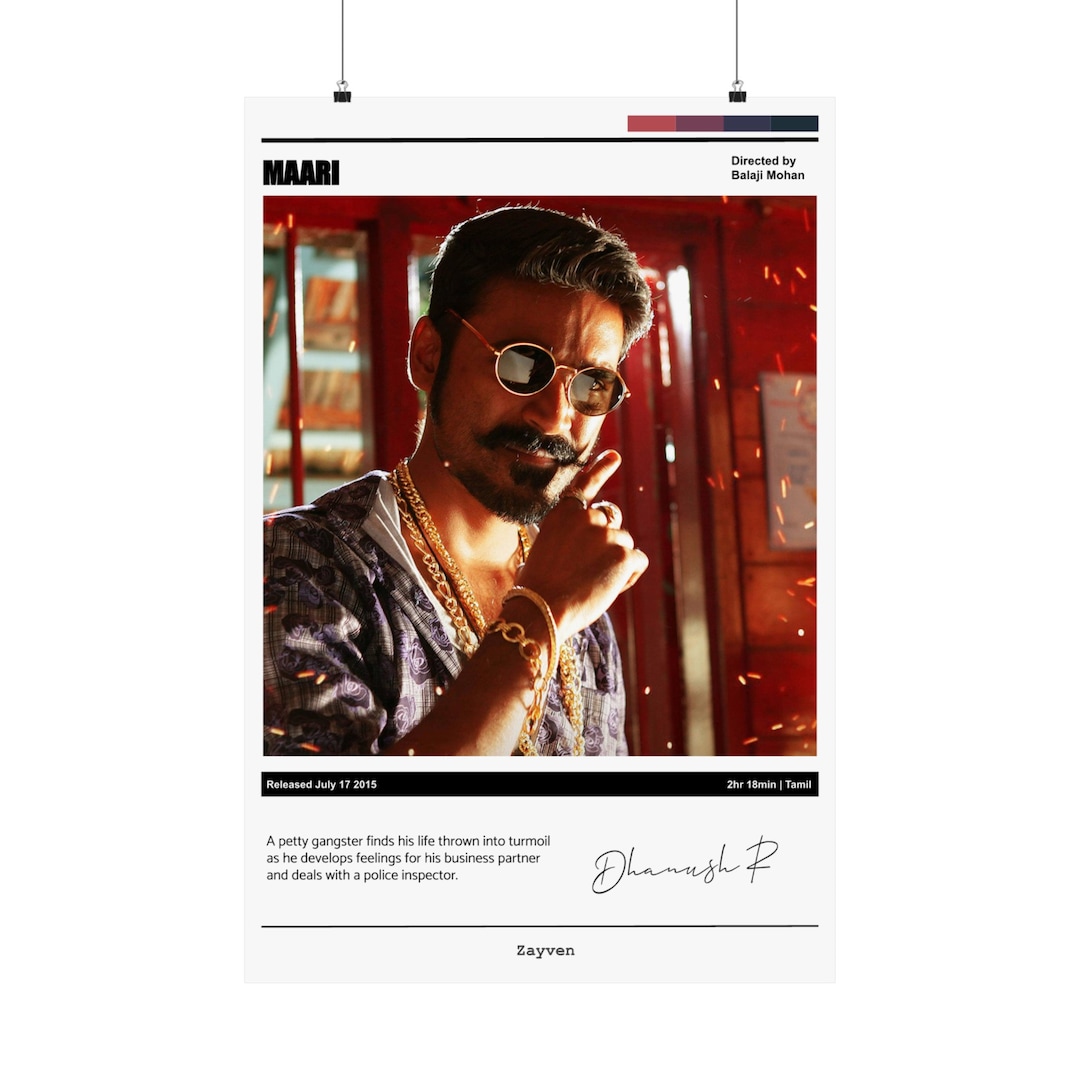 Tamil Movie Poster Maari the Movie Starring Dhanush - Etsy