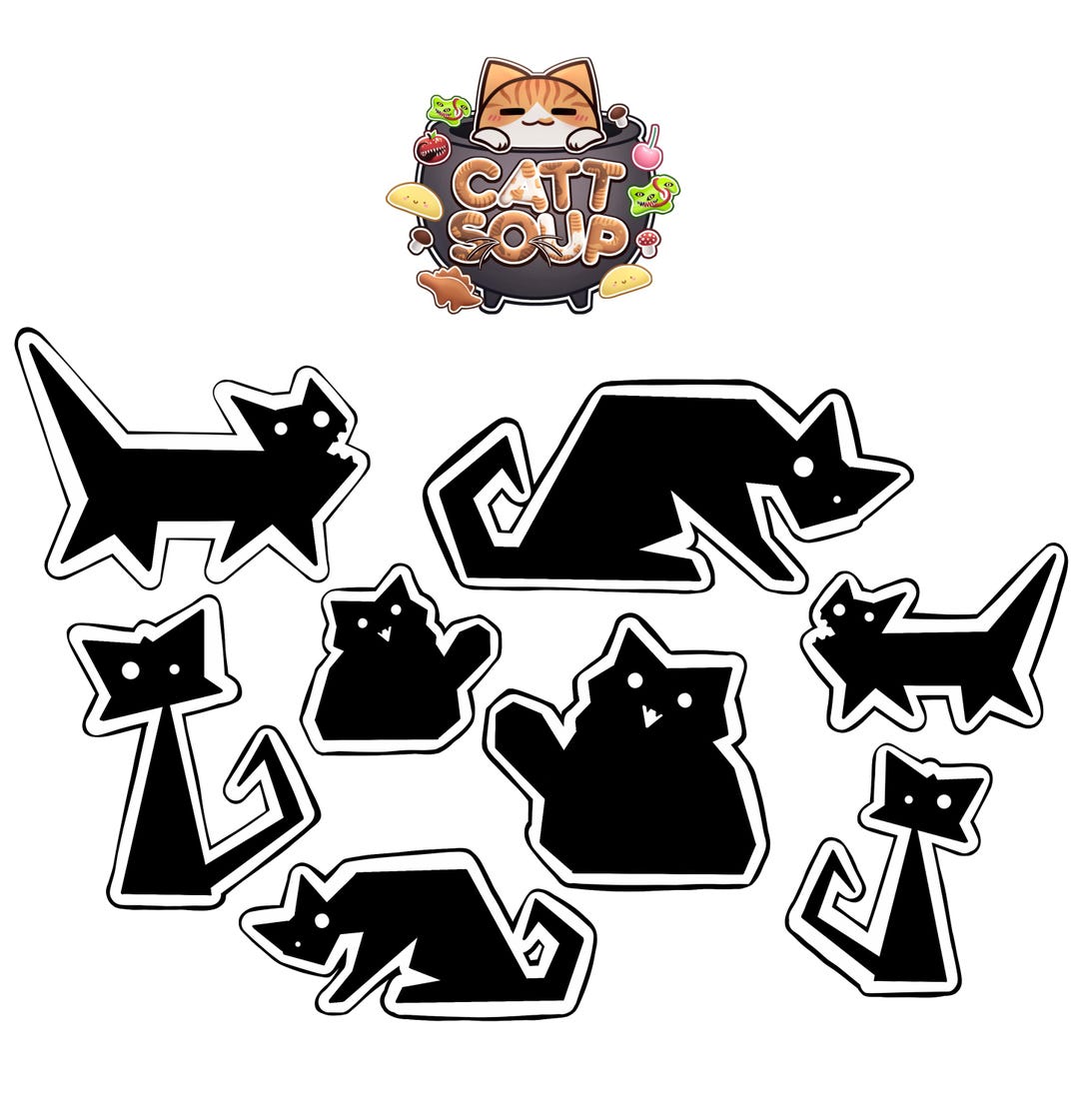 Silly Small Cat Stickers - Etsy