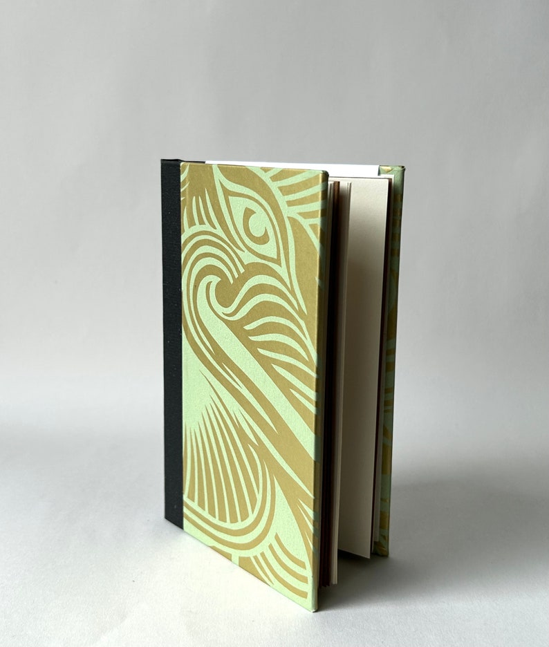 Mint & Gold Pocket Notebook, Hand Bound Everyday Notebook, Hardcover ...