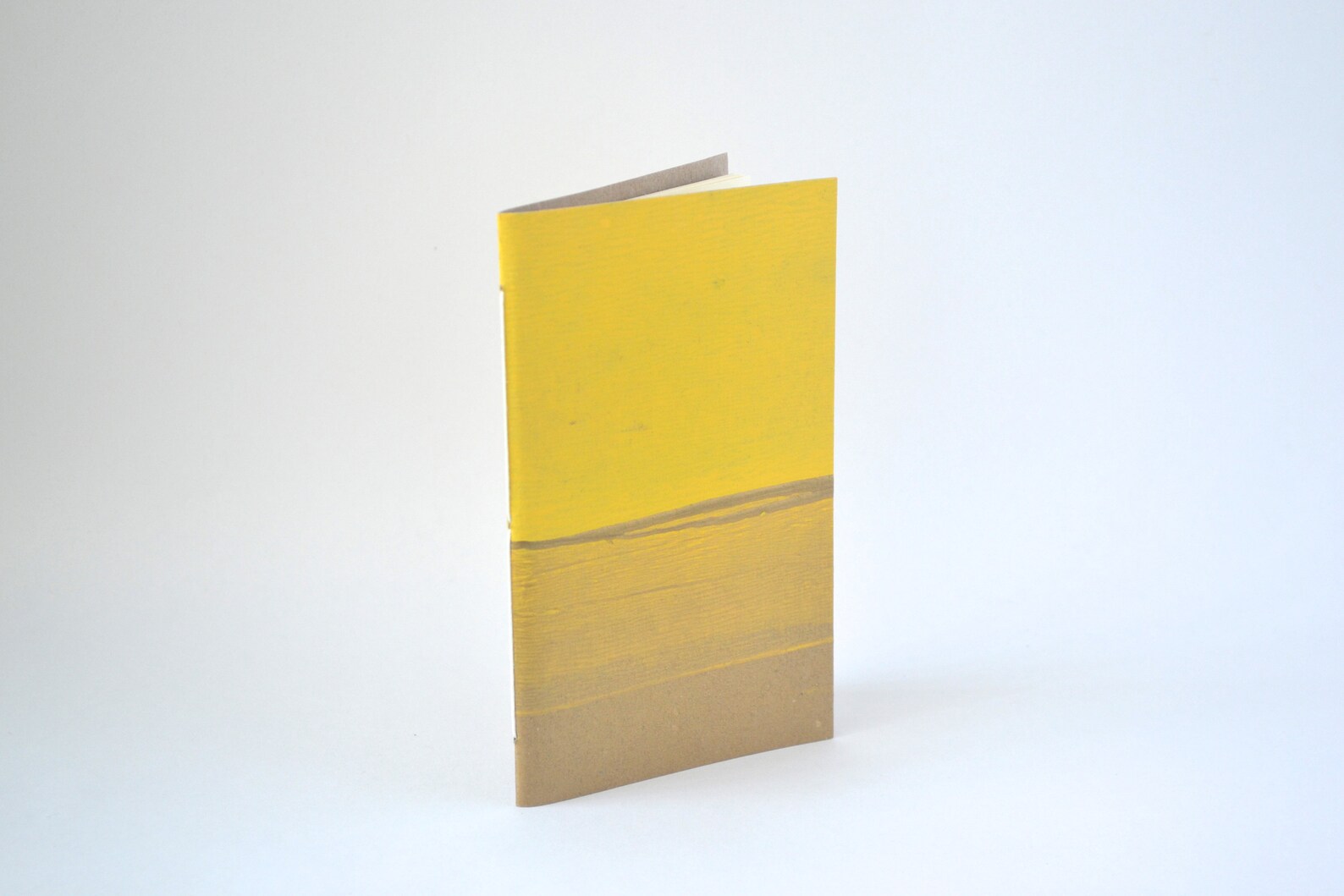 Yellow and Gold Painted Soft Cover Notebook, Summer Hand Bound Journal ...
