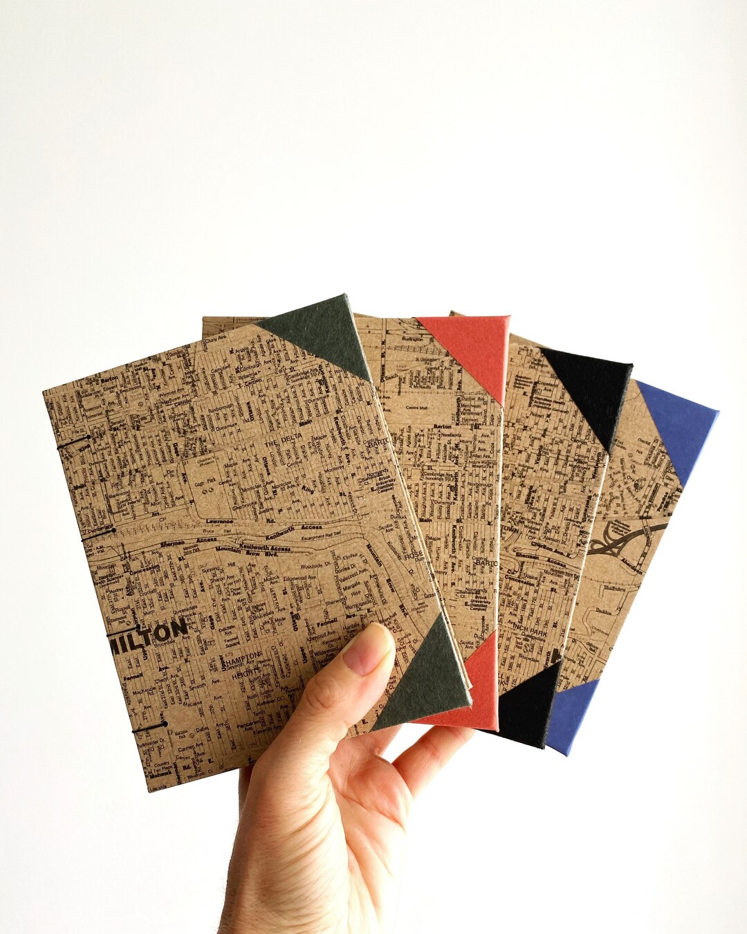 Handbound Hamilton Map Journal, Kraft Brown Coptic Notebook - Etsy