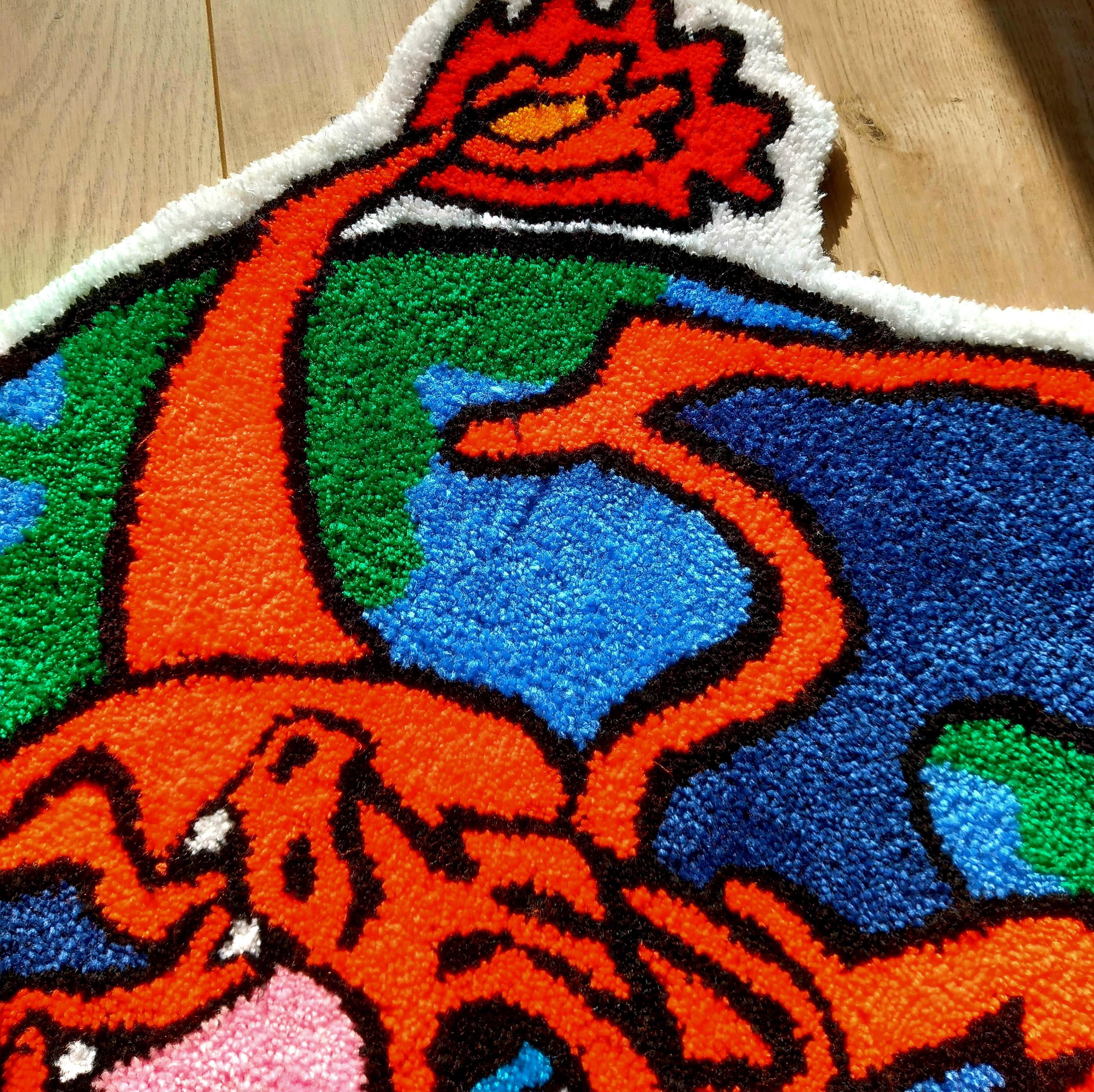 Charizard Abstract Tufted Rug Custom Handmade Carpet Fluffy Soft Gift ...