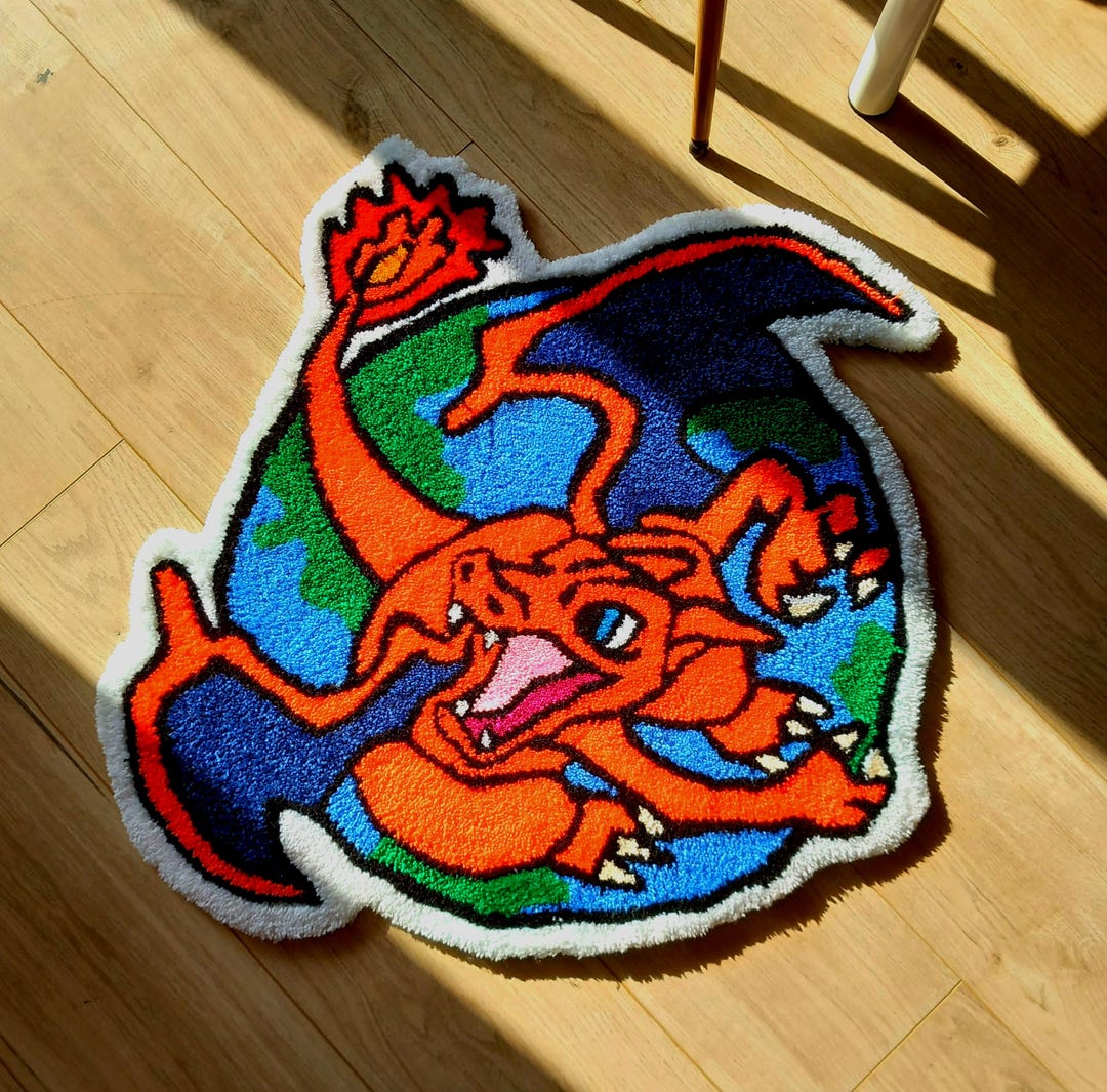 Charizard Abstract Tufted Rug Custom Handmade Carpet Fluffy Soft Gift ...