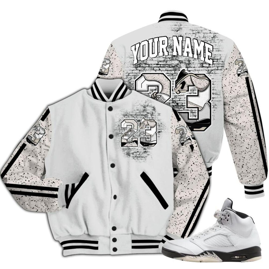 Dunkare Retro Reverse Metallic 5s Varsity Jacket, Custom Number 23 5s ...