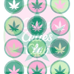 Cannabis Leaf Printable Cupcake Toppers Party Decorations Instant ...