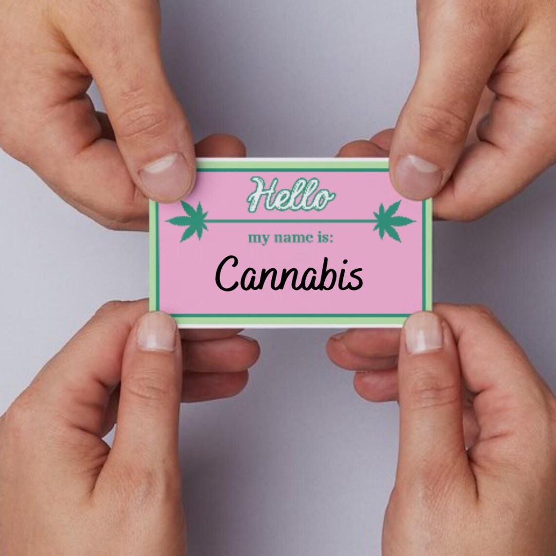 Printable Name Tags Editable Party Labels Cannabis-themed Name Badges ...