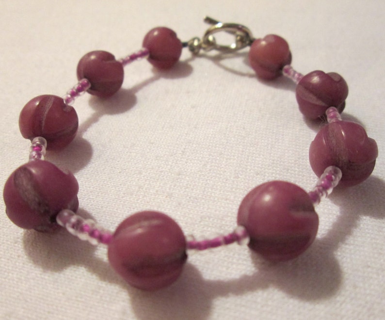 Magenta Beaded Bracelet - Etsy