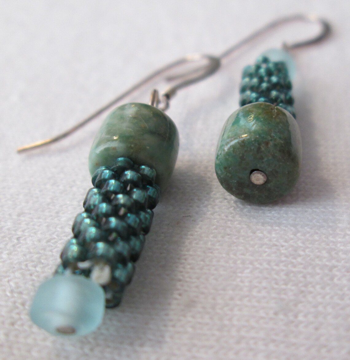 Turquoise Beaded Earrings - Etsy