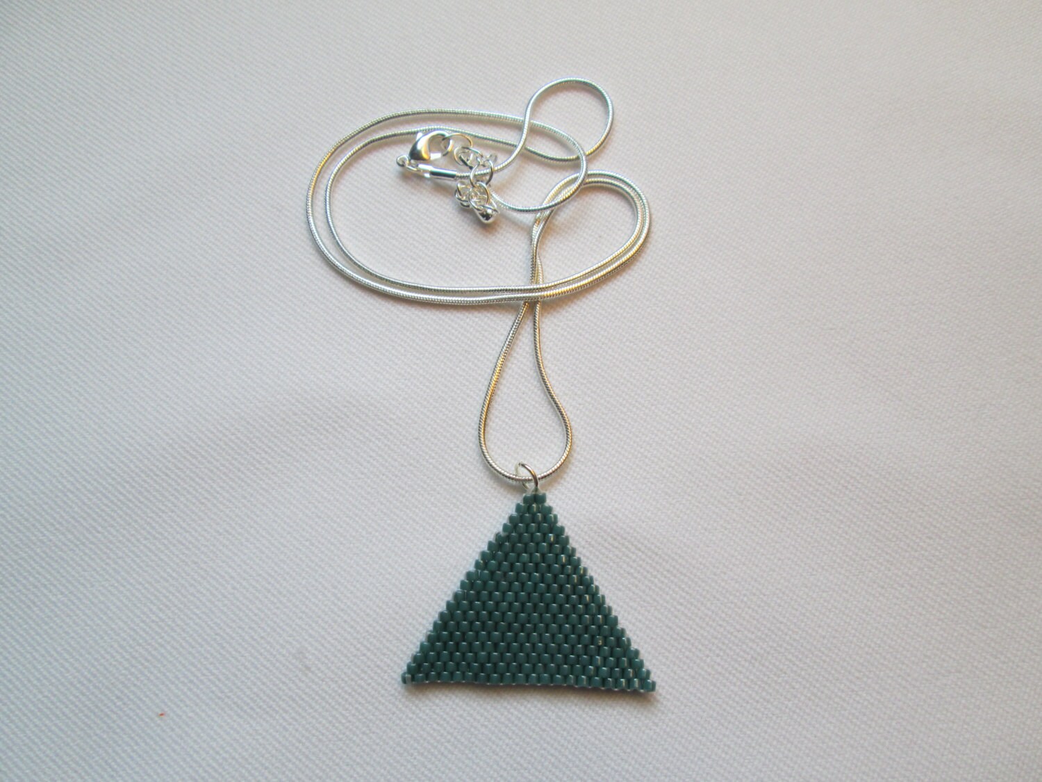 Deep Sea Teal Triangle Woven Delica Pendant - Etsy