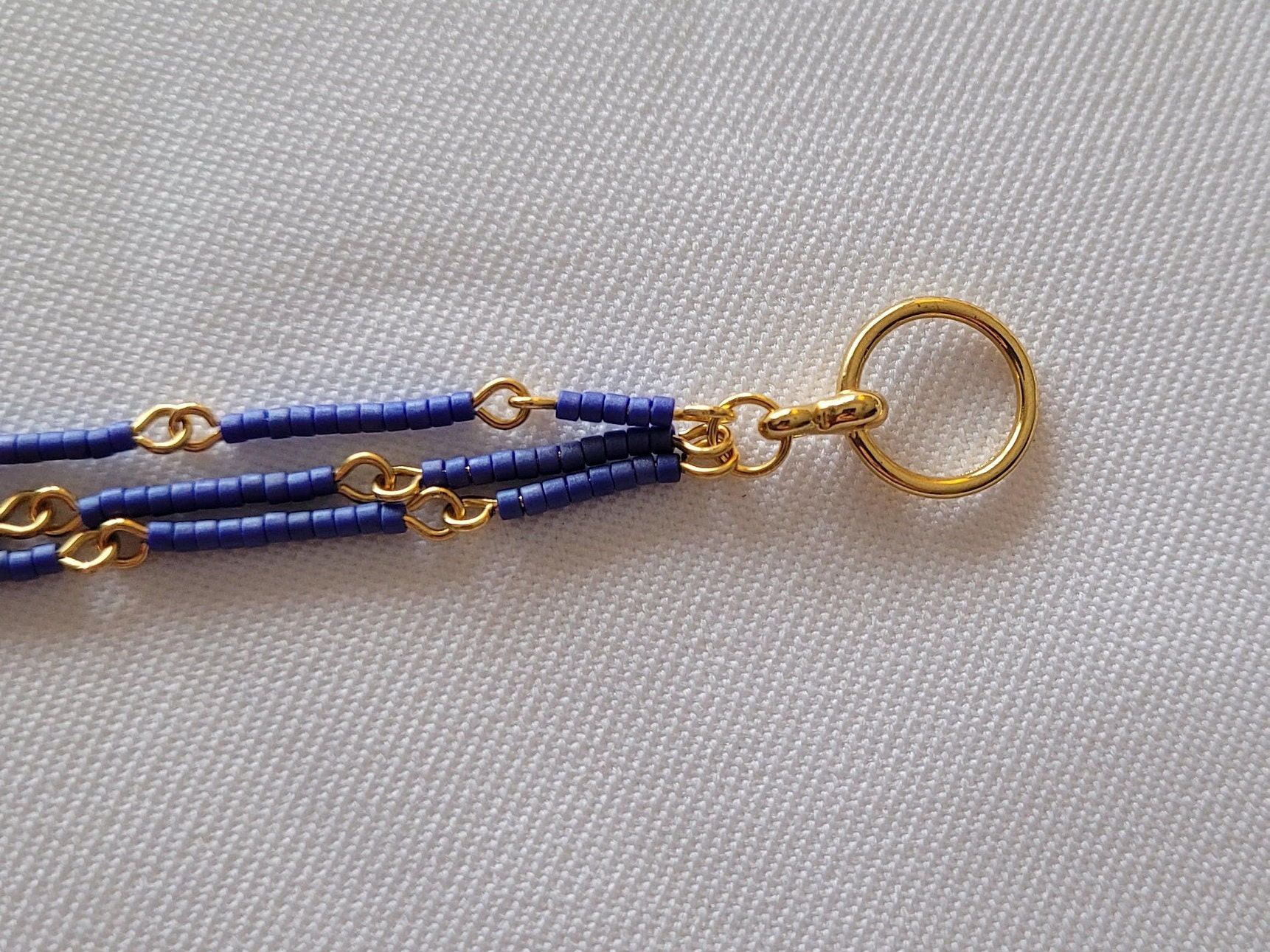 Delft Blue Triple Strand Link Bracelet - Etsy