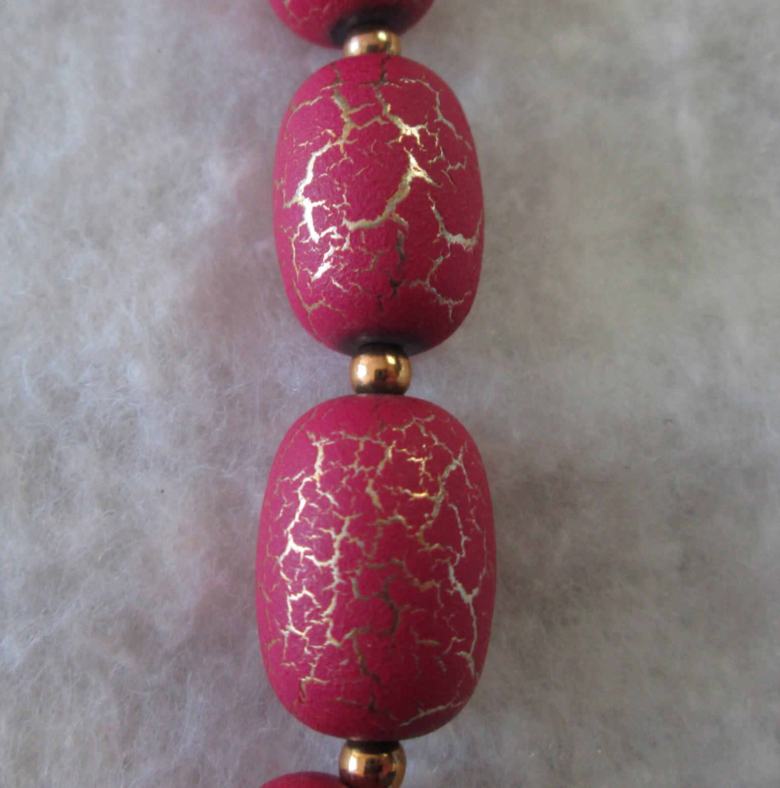 Raspberry Red and Gold Necklace - Etsy