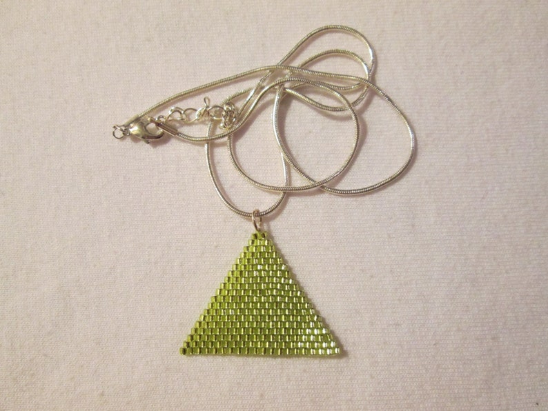 Lime Green Triangle Woven Delica Pendant - Etsy