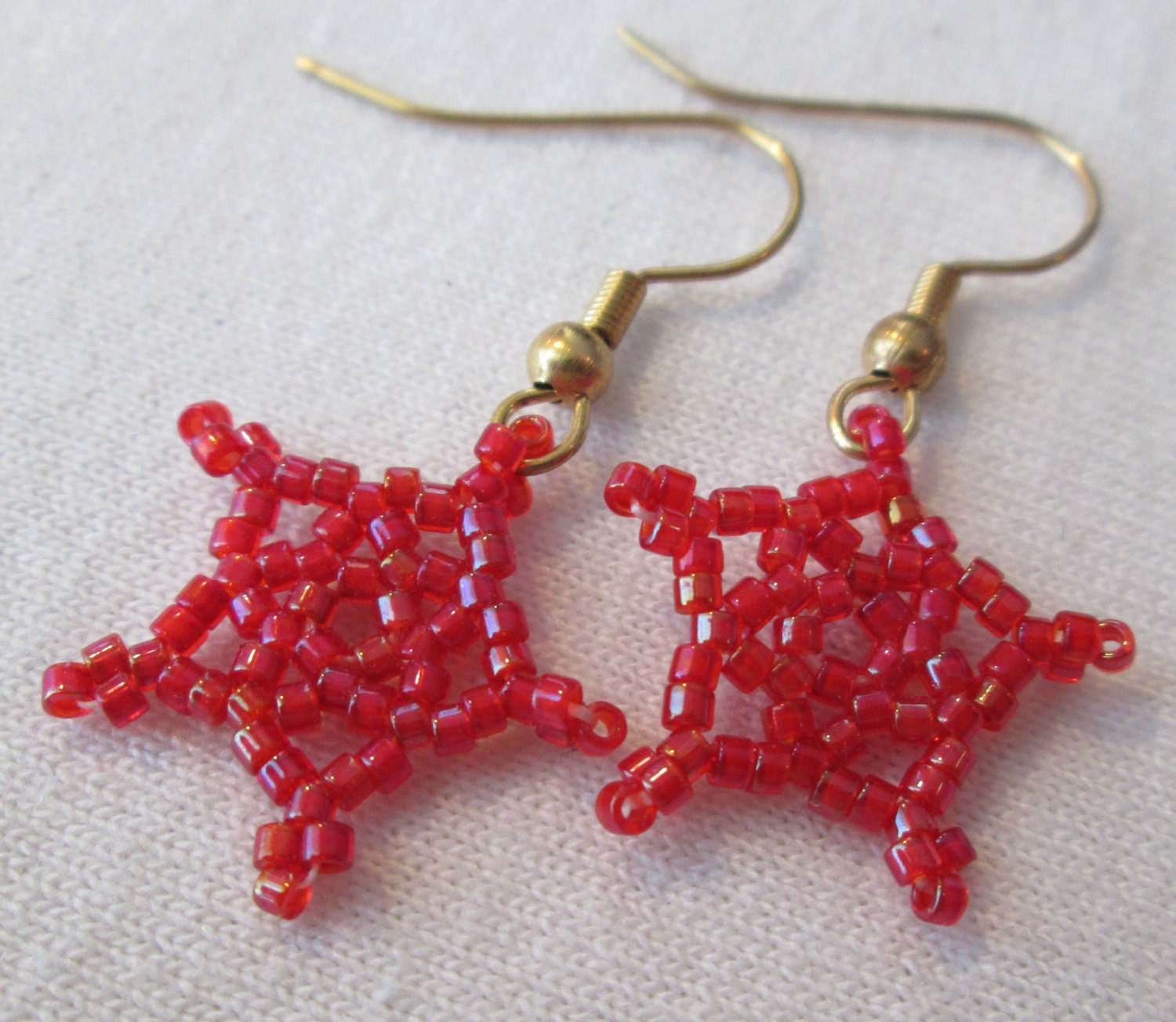 Cherry Red Lucky Star Earrings - Etsy