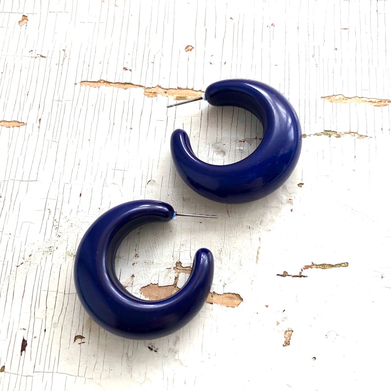 Retro Hoop Earrings - Etsy