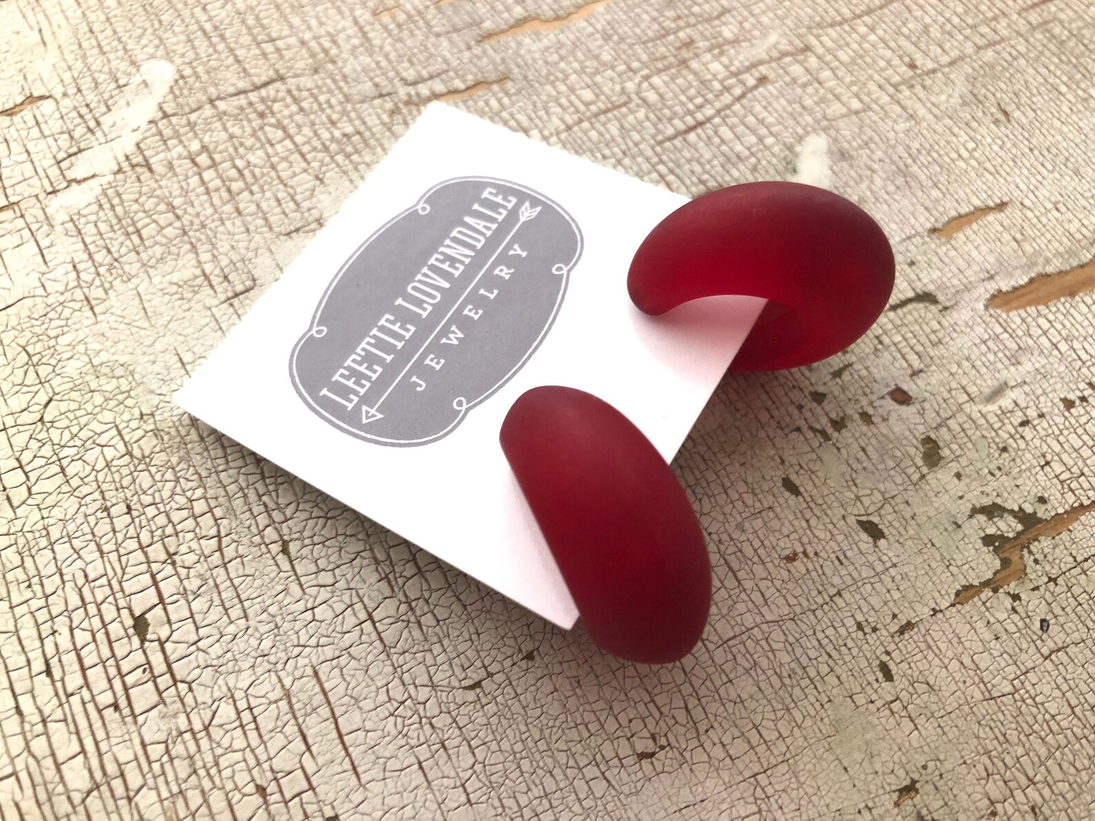 Cherry Red Frosted Chunky Snail Shell Hoop Earrings - Etsy