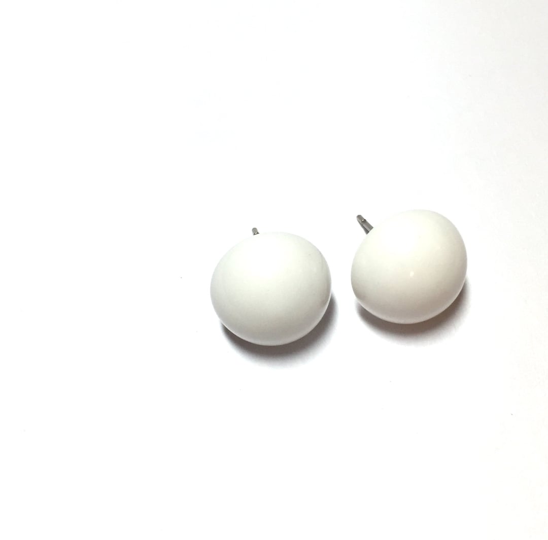 White Stud Earrings | White Studs | Retro Button Earrings | Vintage ...