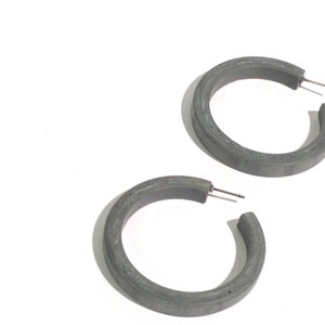 Grey Hoop Earrings Marbled Soft Grey Hoops Gray Matte Classic Lucite ...