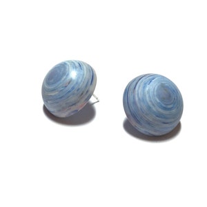 Indigo Blue Stud Earrings Denim Blue Retro Button Studs Vintage Matte ...