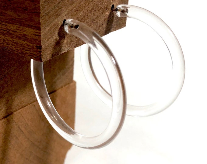 55mm Large Clear Lucite Hoop Earrings Transparent Hoop | Etsy