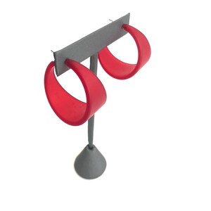 Red Hoop Earrings | Large Cherry Red Hoops | Frosted Bettie Hoops ...