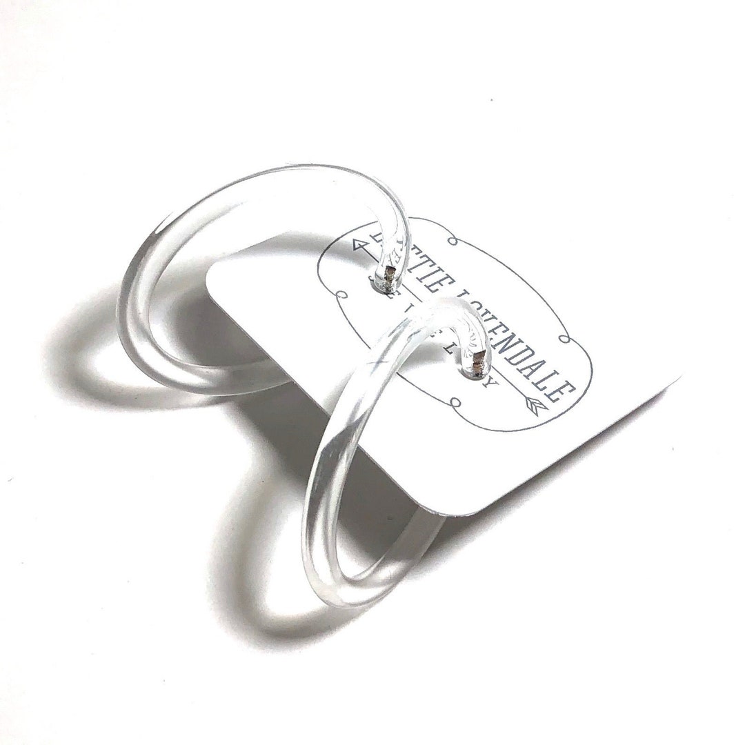 Clear Jelly Large Hoop Earrings - 1.5" - Transparent Lucite Hoops - Etsy