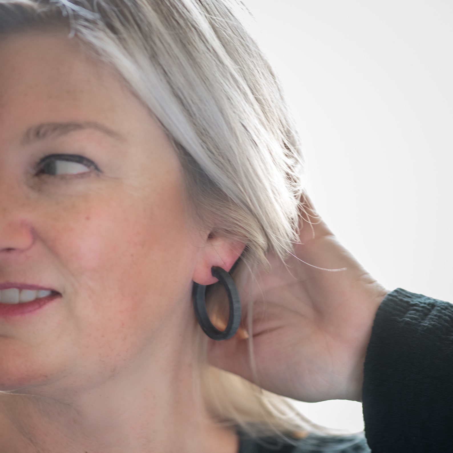 Grey Hoop Earrings Marbled Soft Grey Hoops Gray Matte - Etsy