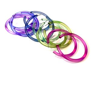 Clear Extra Large Hoop Earrings | Vintage Lucite Acrylic 3 Inch Bangle ...