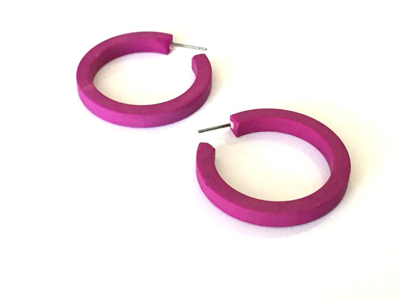 Violet Hoop Earrings Bright Purple Hoops Purple Matte - Etsy