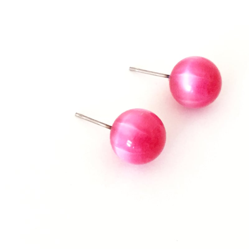 Hot Pink Studs - Etsy