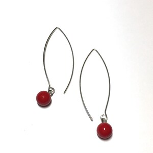 Red Drop Earrings Cherry Red Raindrop Earrings Gold or - Etsy