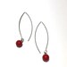 Red Drop Earrings Cherry Red Raindrop Earrings Gold or - Etsy