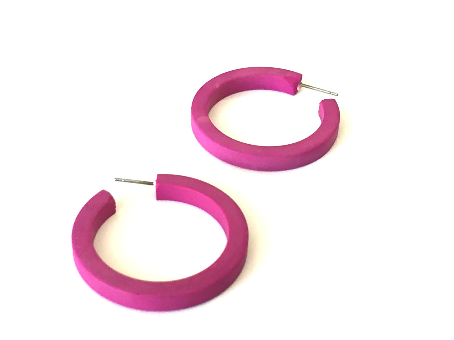 Violet Hoop Earrings Bright Purple Hoops Purple Matte - Etsy