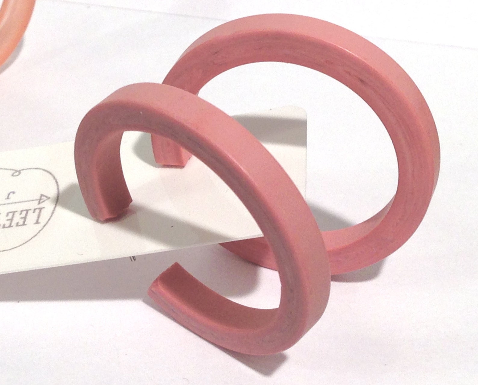 Pink Hoop Earrings Marbled Soft Pink Hoops Rose Matte | Etsy