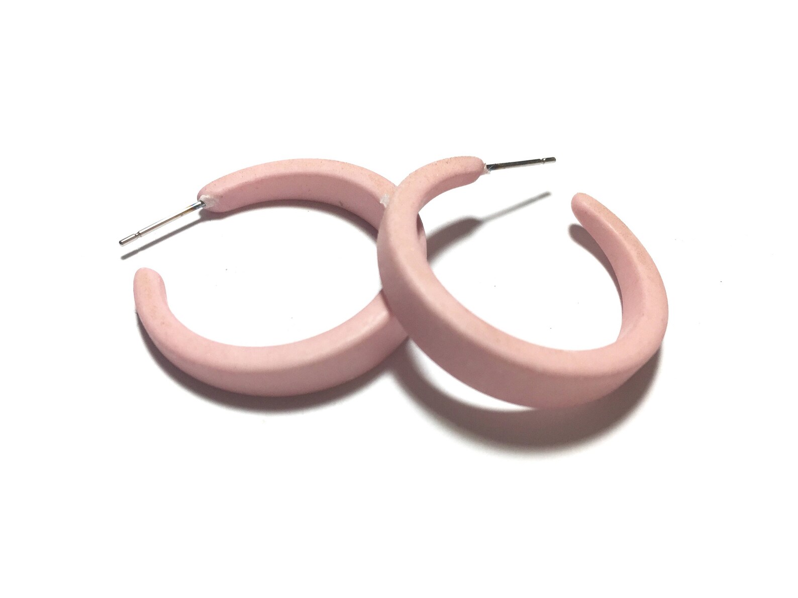 Ballet Slipper Pink Hoop Earrings | Very Light Pink Hoops | Velvet ...