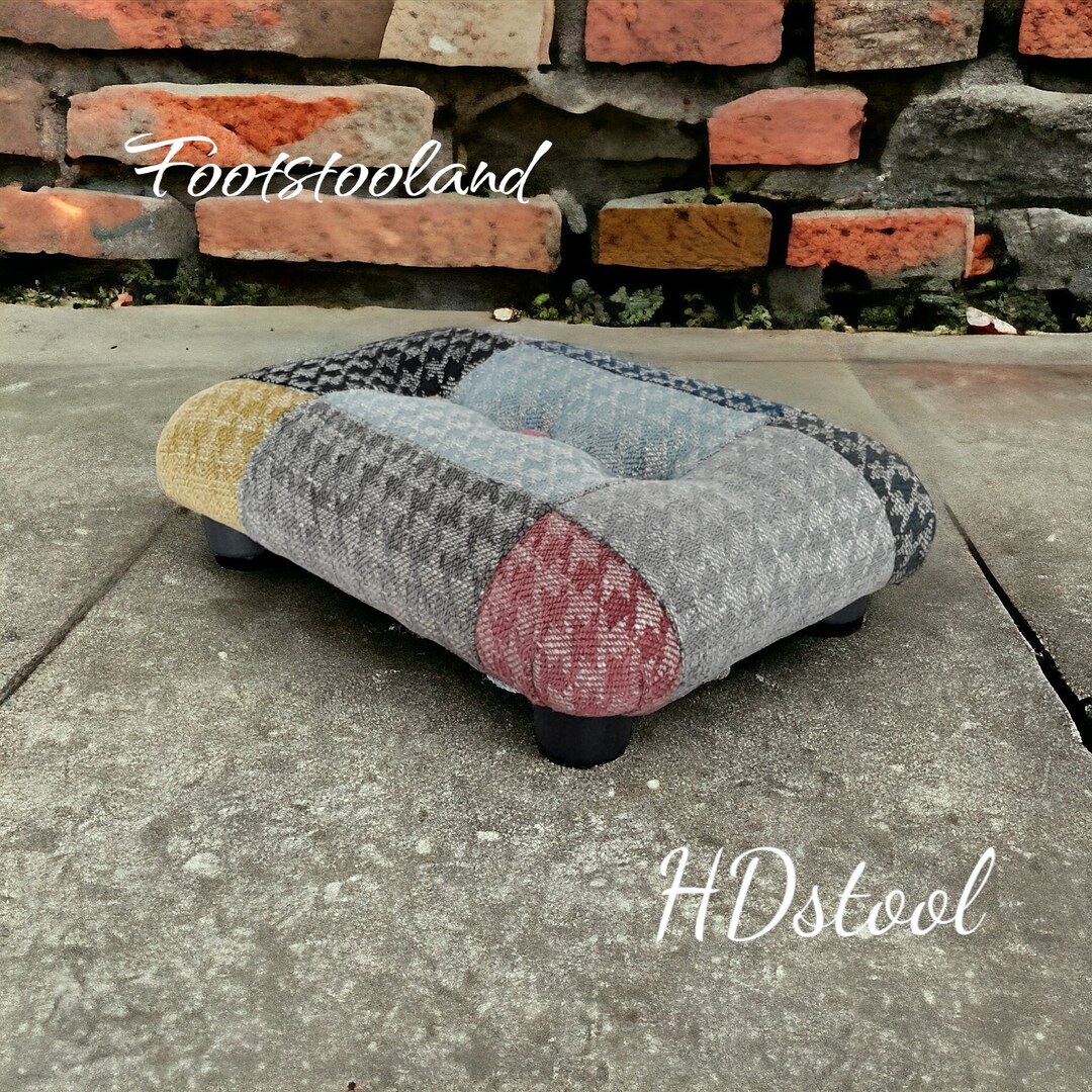 Unique Patchwork Ottoman with Three Buttons One-of-a-kind little ...