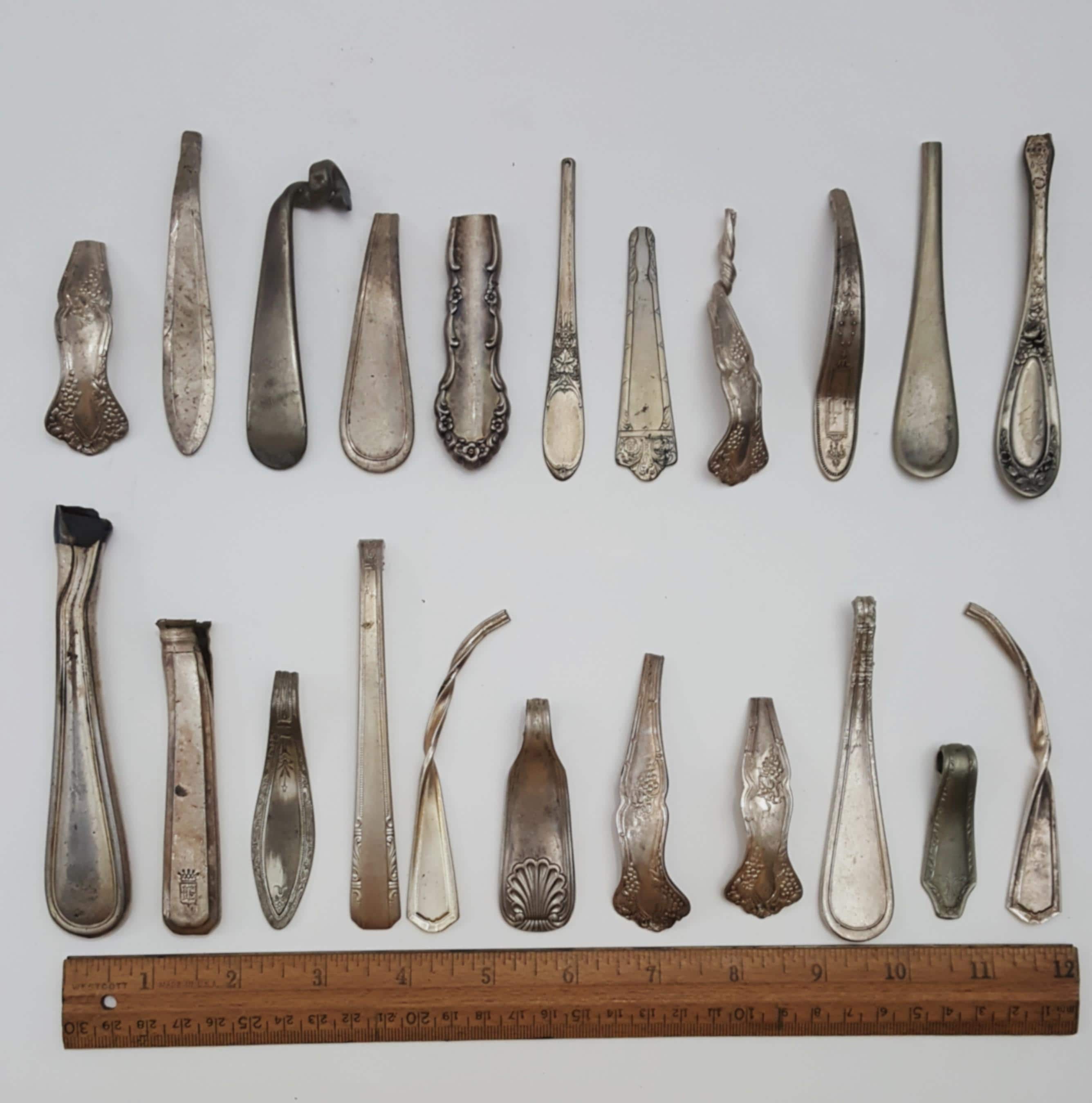 Lot of 22 Rare, Bent, Vintage Silverware Handles; It is a Treasure ...
