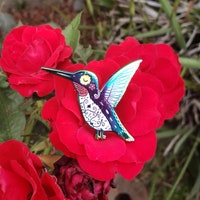 Hummingbird Enamel Pin - Etsy