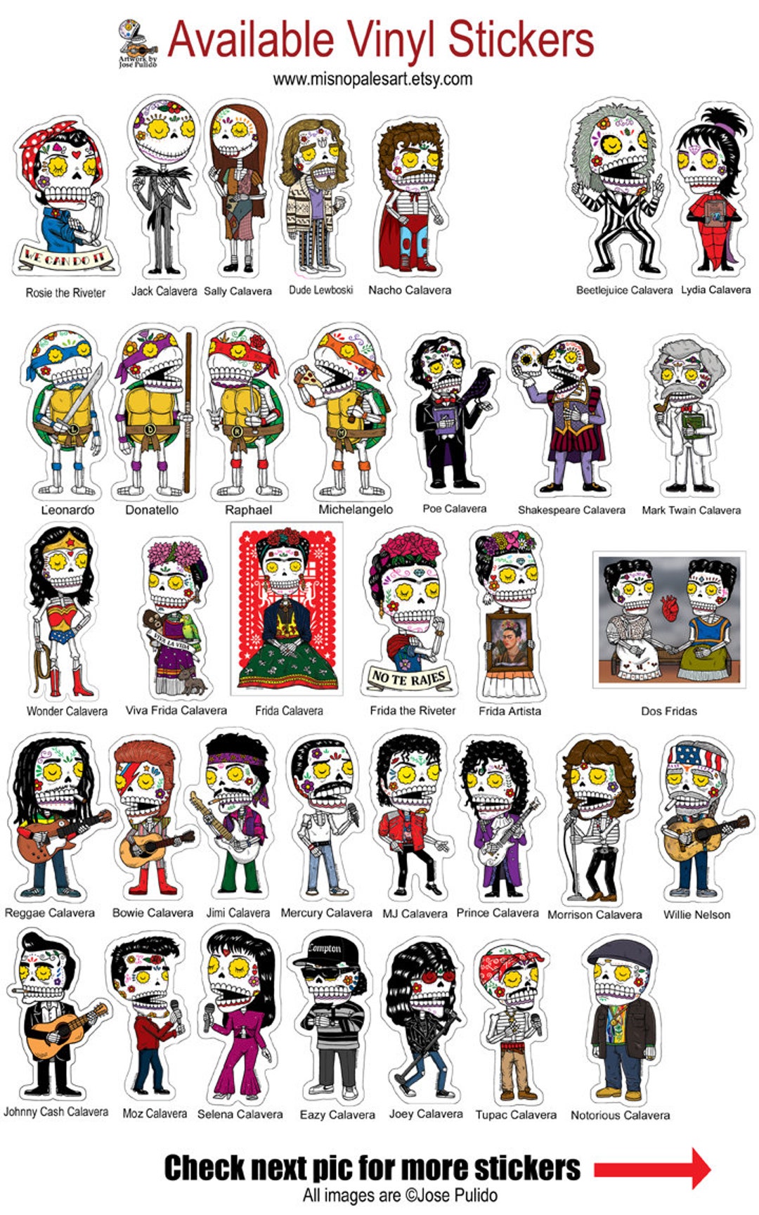 5 Vinyl Stickers of Your Choice by Jose Pulido - Etsy