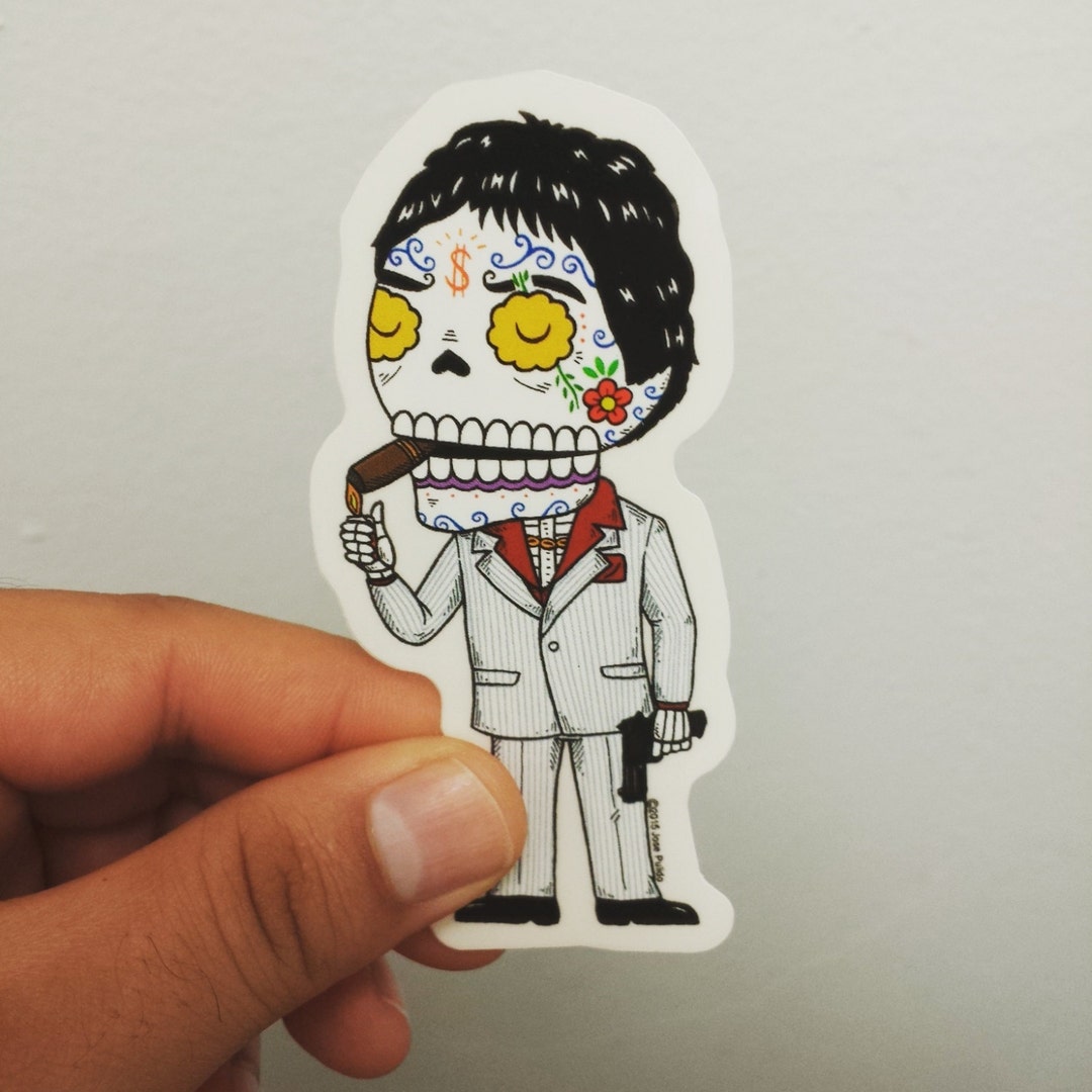 Scarface Calavera Clear Die-cut Vinyl Sticker Day of the Dead - Etsy