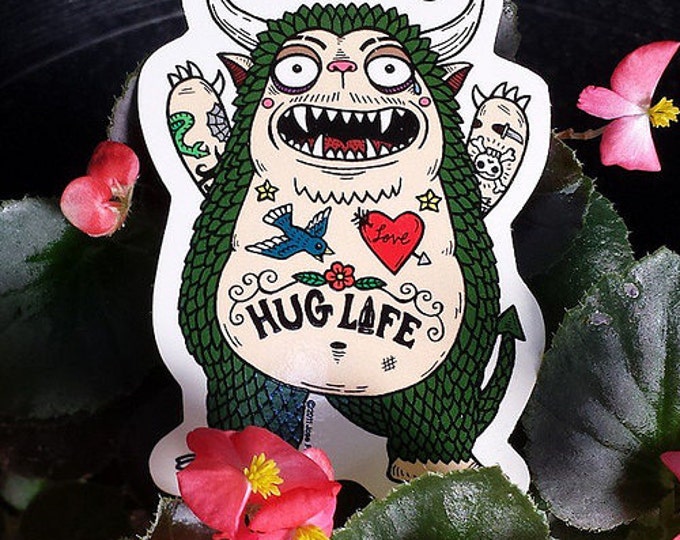 Hug Monster Die Cut Clear Vinyl Sticker - Etsy